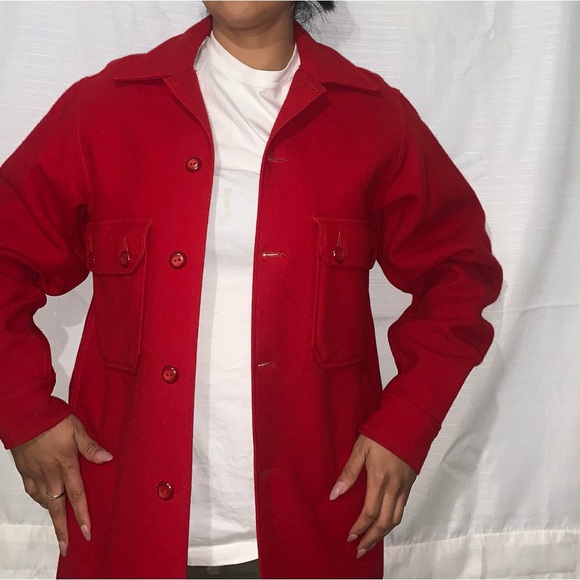 Sweaters | Red Wool Flannel Jacket | Poshmark